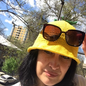 Lemon Crochet Sun Hat – Handmade Fruit Hat for Baby to Adult – Summer ...