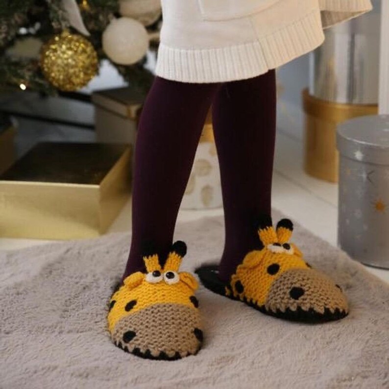 Giraffe Slippers Animal Home Shoes Unisex Adults Slippers Wool | Etsy