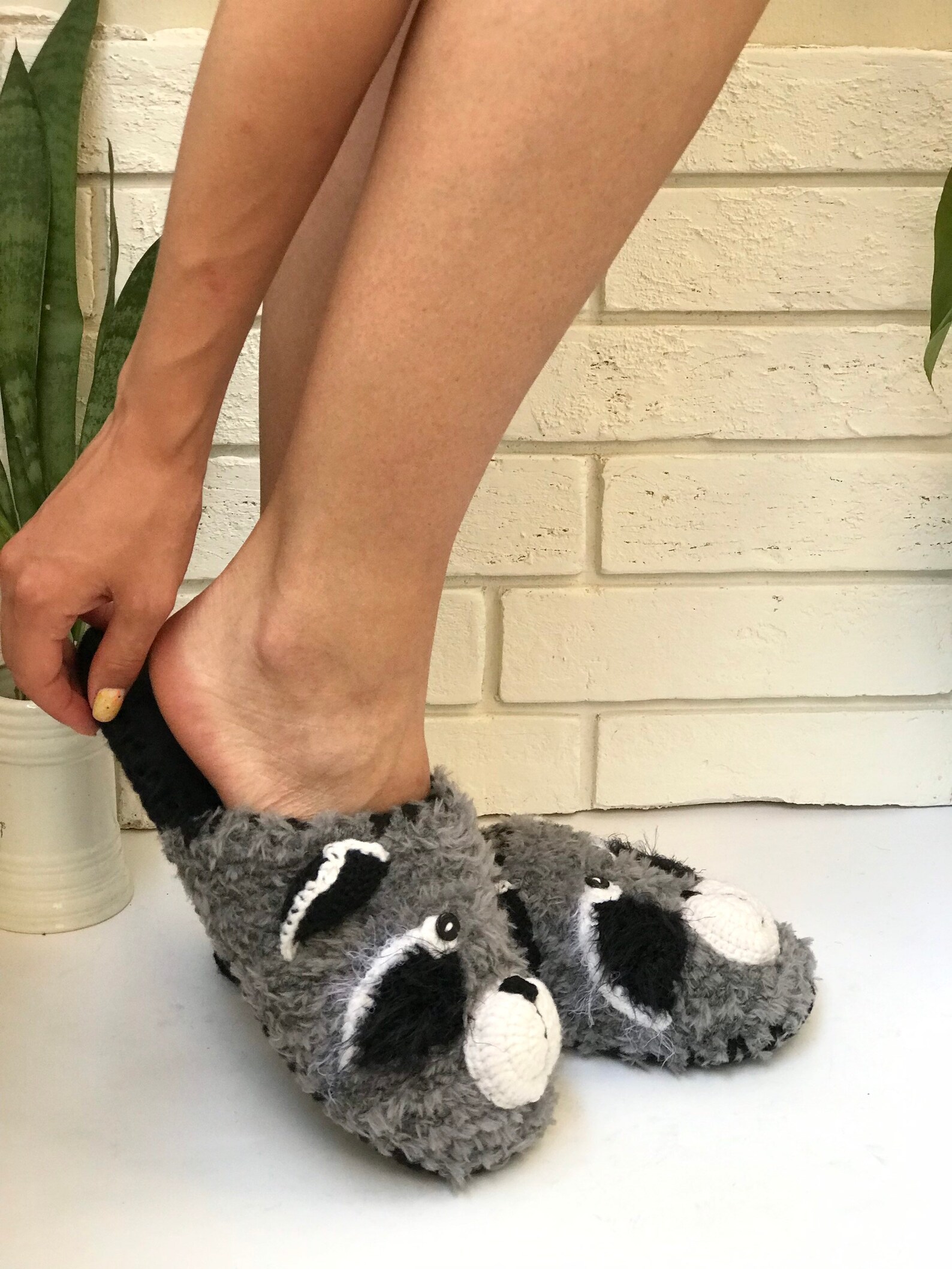 Raccoon Slippers Wild Woodland Raccoon Slippers Hand Made | Etsy