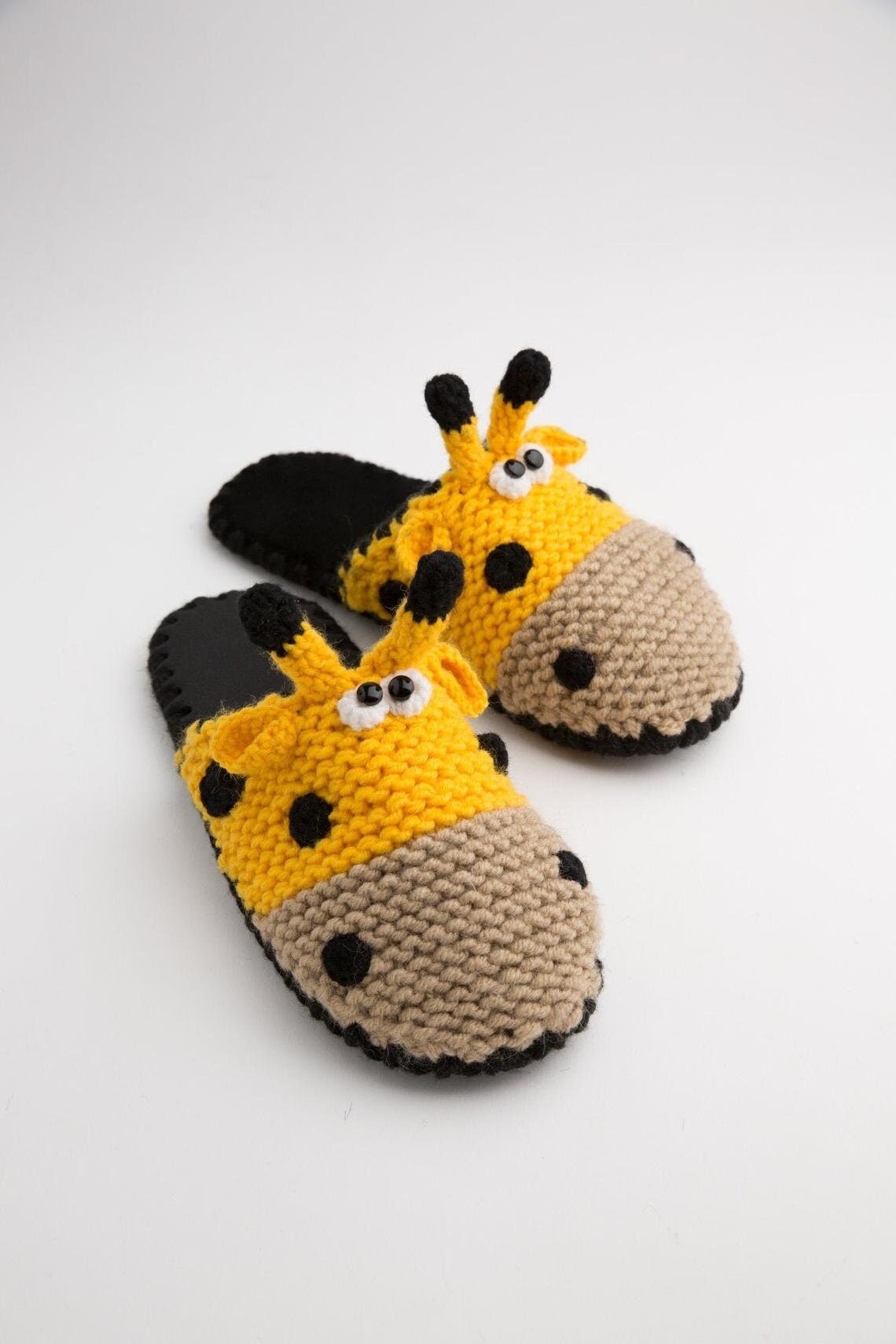 Giraffe Slippers Animal Home Shoes Unisex Adults Slippers Wool - Etsy