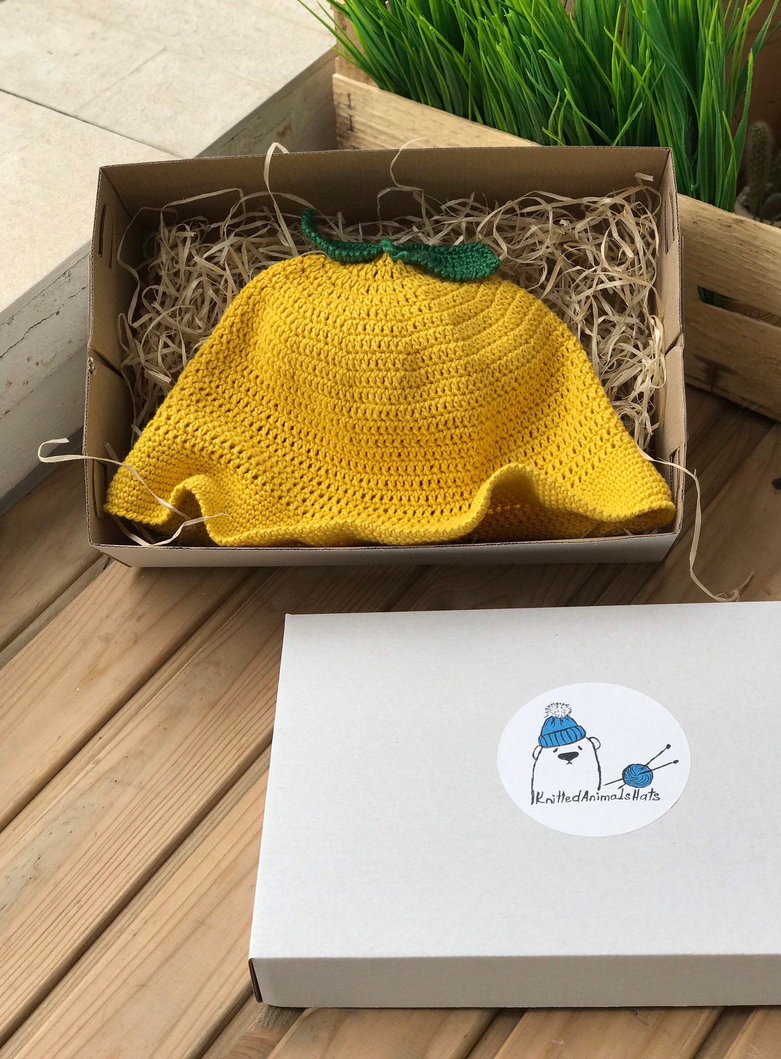 Lemon Crochet Sun Hat – Handmade Fruit Hat for Baby to Adult – Summer ...