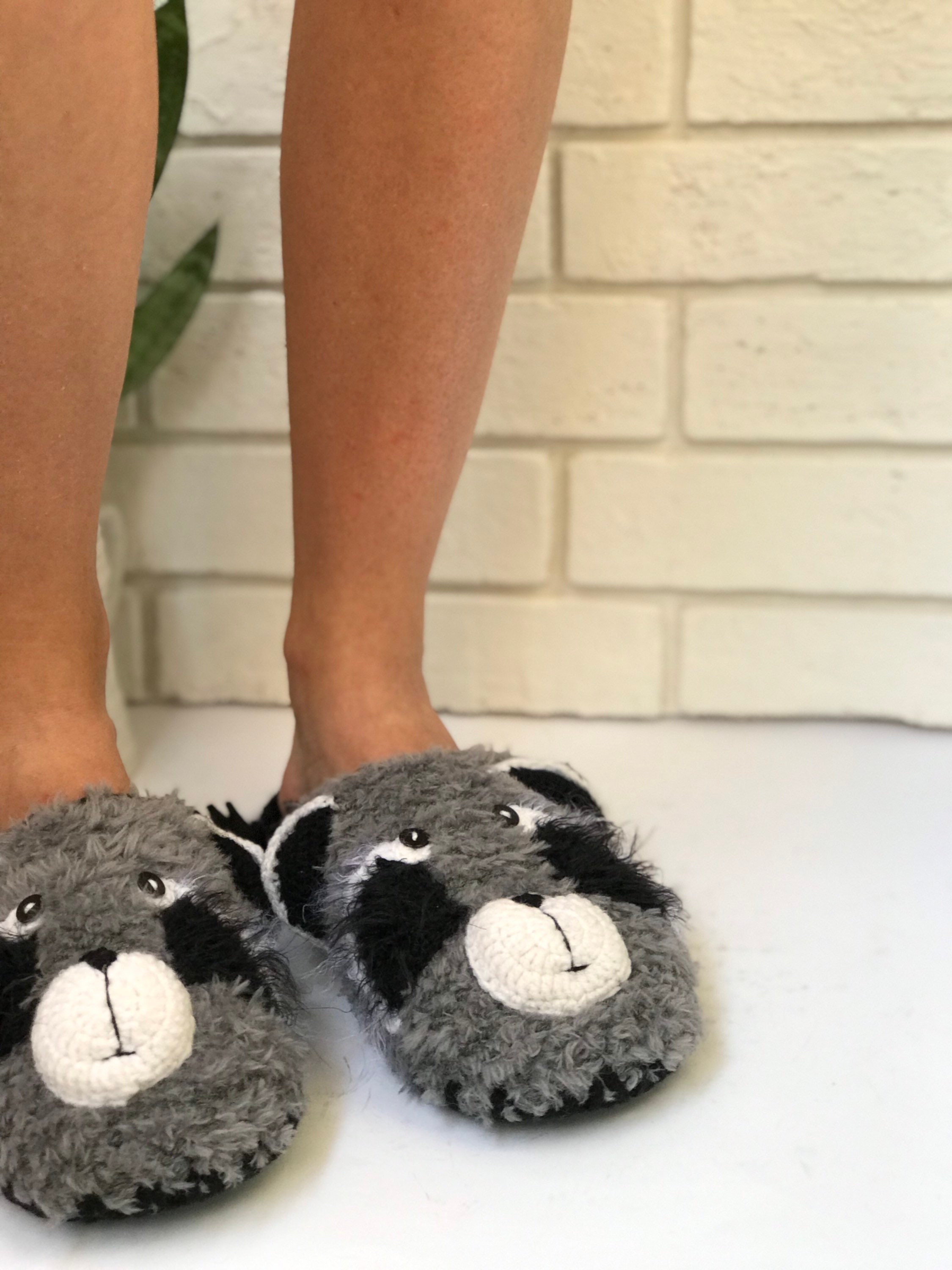 Raccoon Slippers Wild Woodland Raccoon Slippers Hand Made | Etsy
