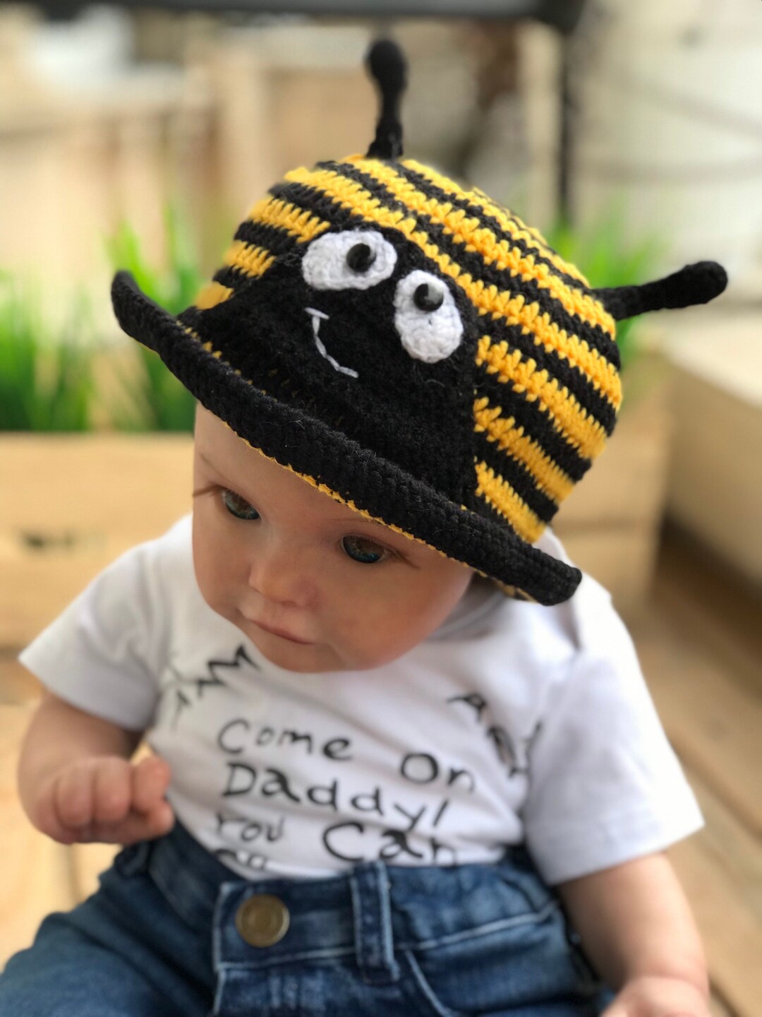 Crochet Bee Bucket Hat Bee Sun Hat Stripy Bucket Hat Ruffled - Etsy
