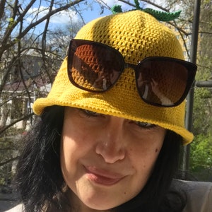 Lemon Crochet Sun Hat – Handmade Fruit Hat for Baby to Adult – Summer ...