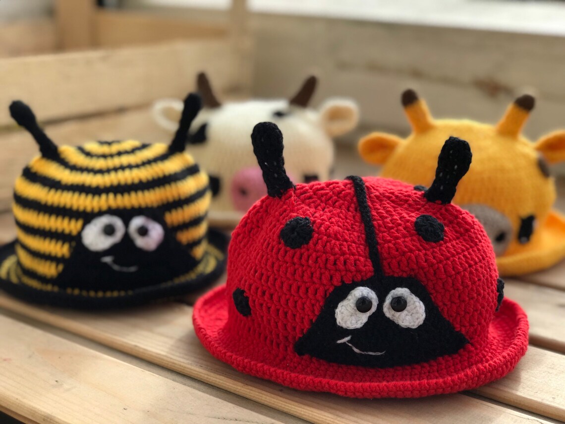 Funny Bucket Hat Hand Knit Cotton Bucket Hat Crochet Sun Hats - Etsy