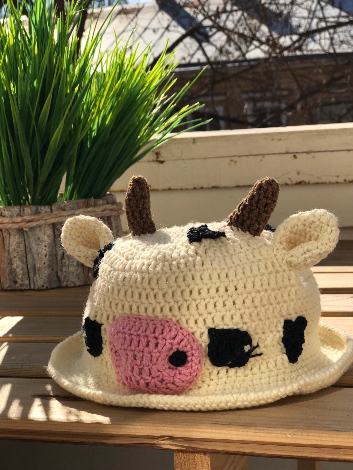 Funny Bucket Hat Hand Knit Cotton Bucket Hat Crochet Sun Hats - Etsy