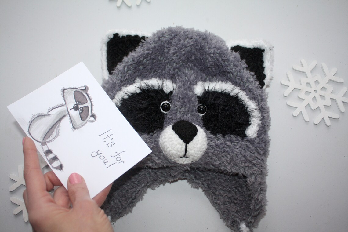 The Cozy Raccoon Hat Raccoon Hat Gift for Kids Gift for Teen - Etsy
