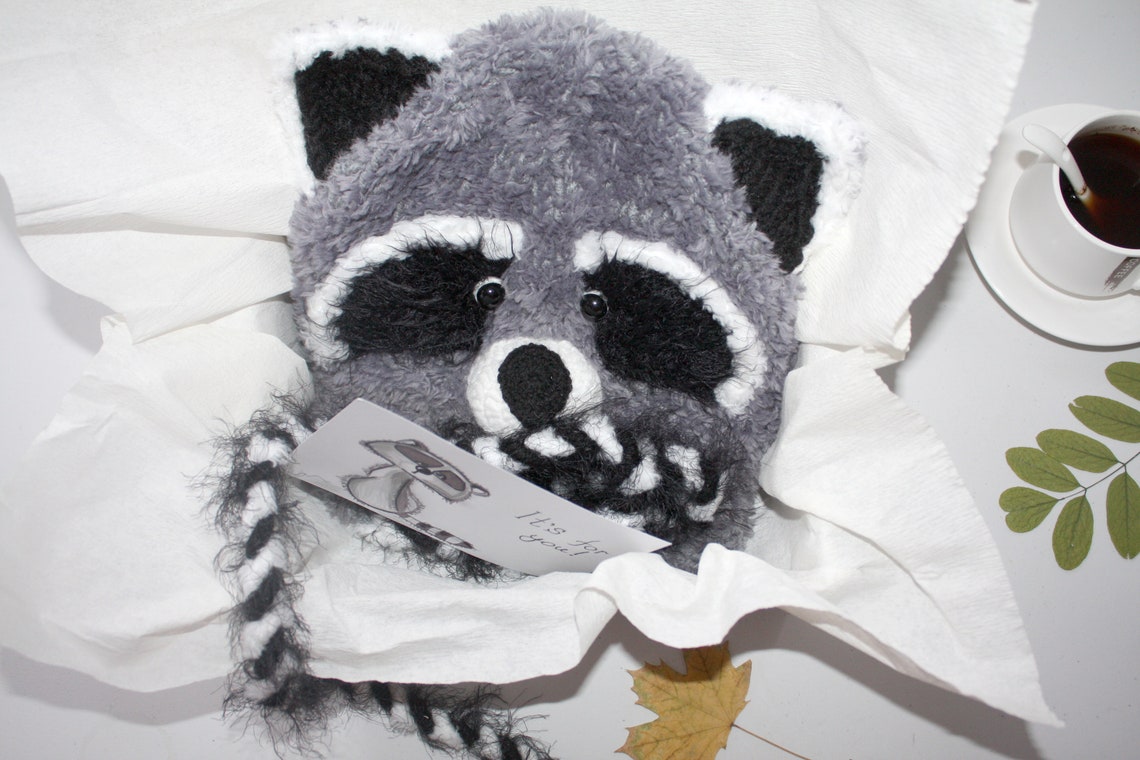 The Cozy Raccoon Hat Raccoon Hat Gift for Kids Gift for Teen - Etsy