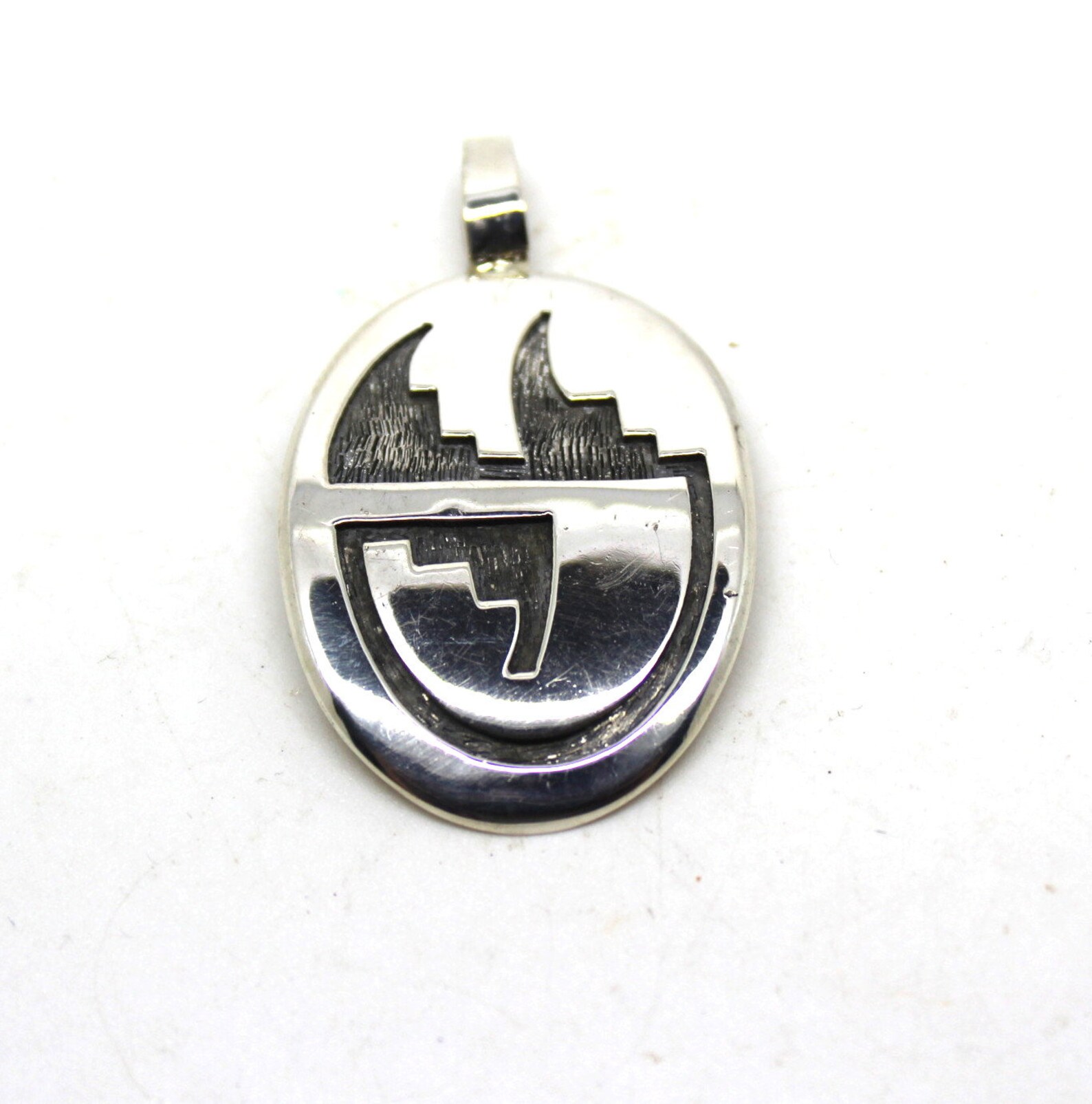 Vintage Hopi Silver Overlay Pendant | Etsy