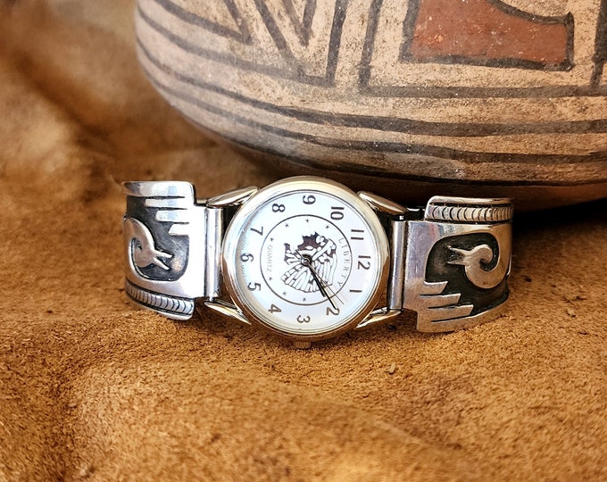On Hold Hopi Overlay Silver Watch Native American Watch Hopi Jewelry ...