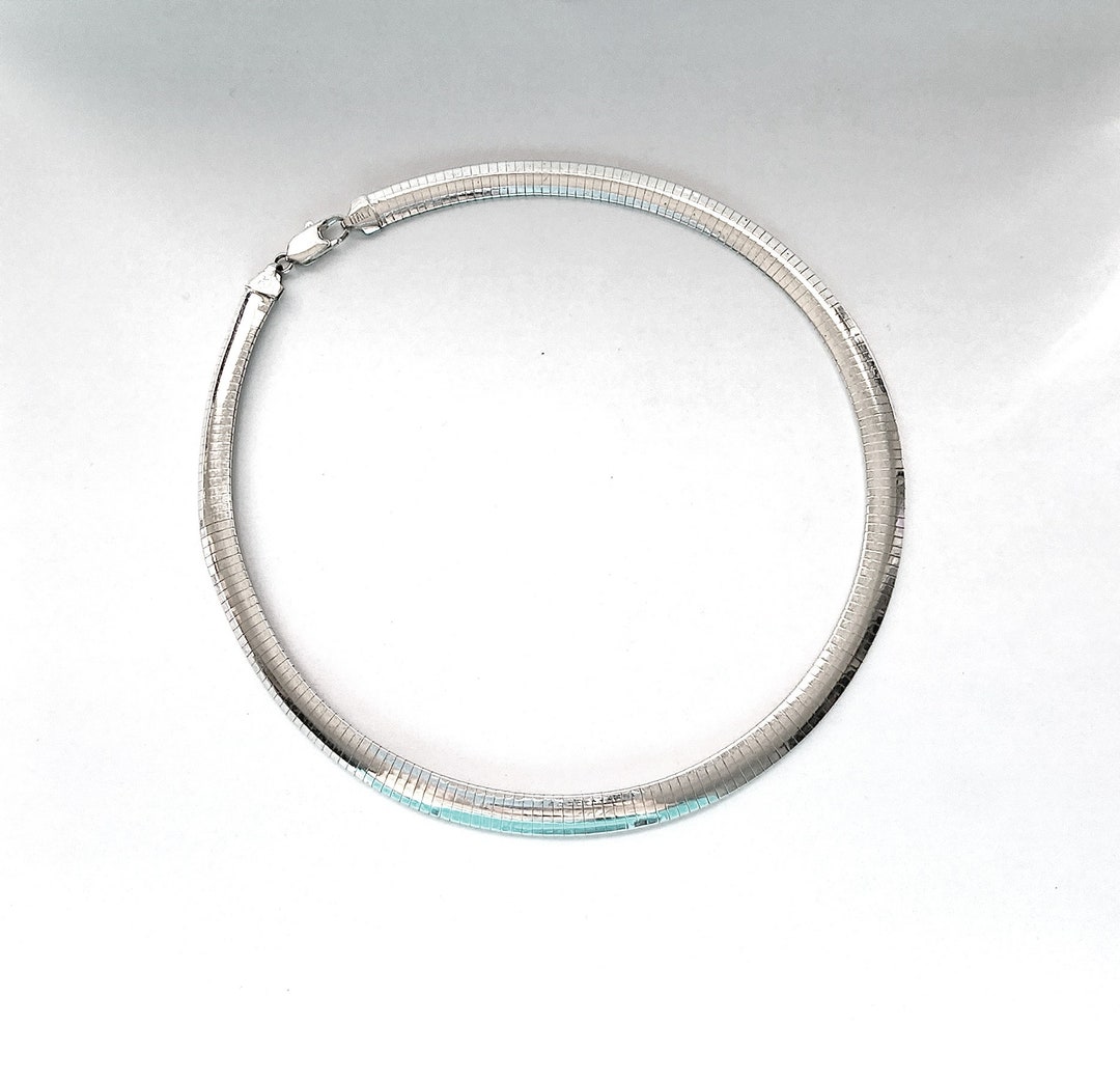 8 Mm Wide 16 Sterling Silver Omega Chain Necklace 925 - Etsy