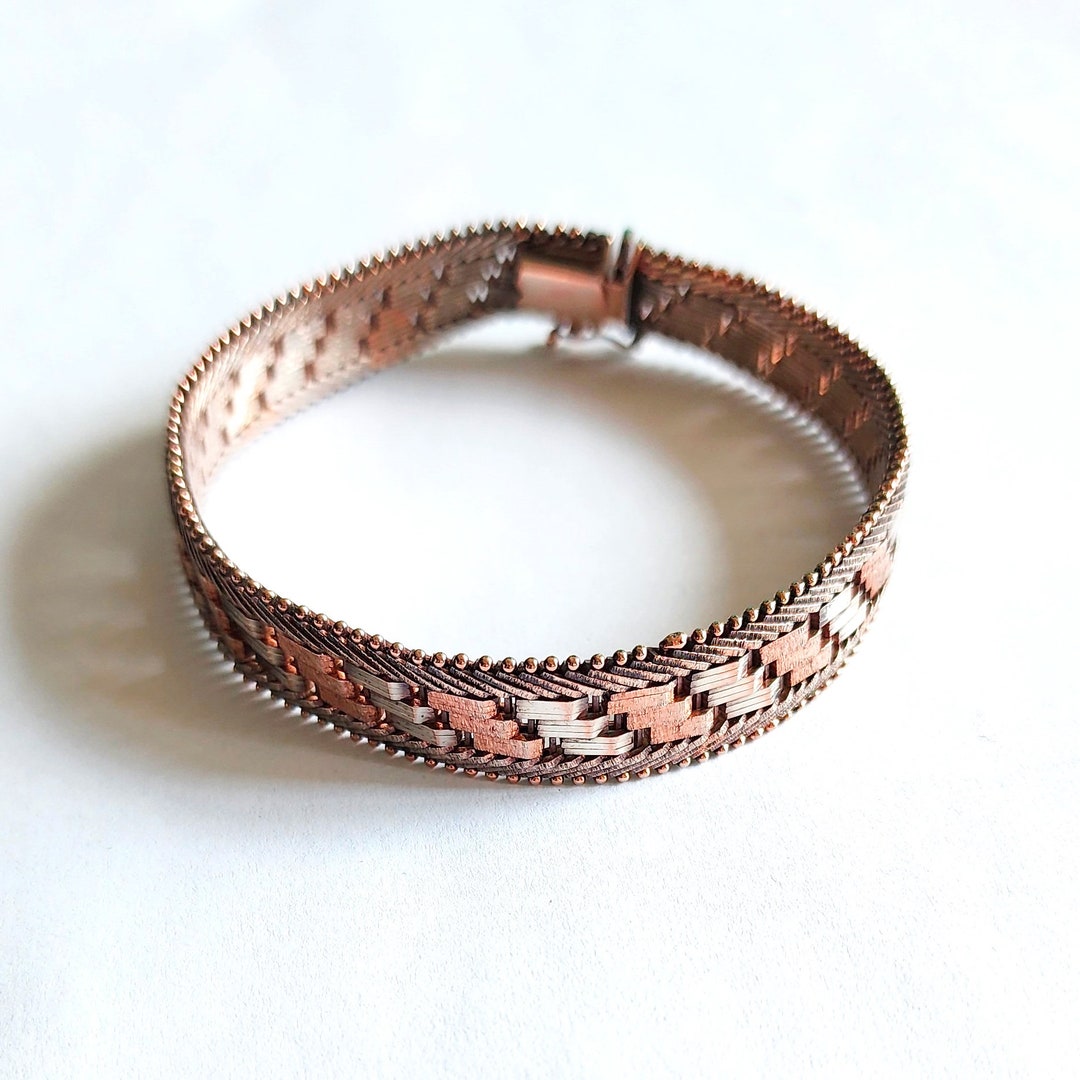 Vintage Milor Italy Sterling Silver Tri-color Weave Bracelet (7.75") - Etsy