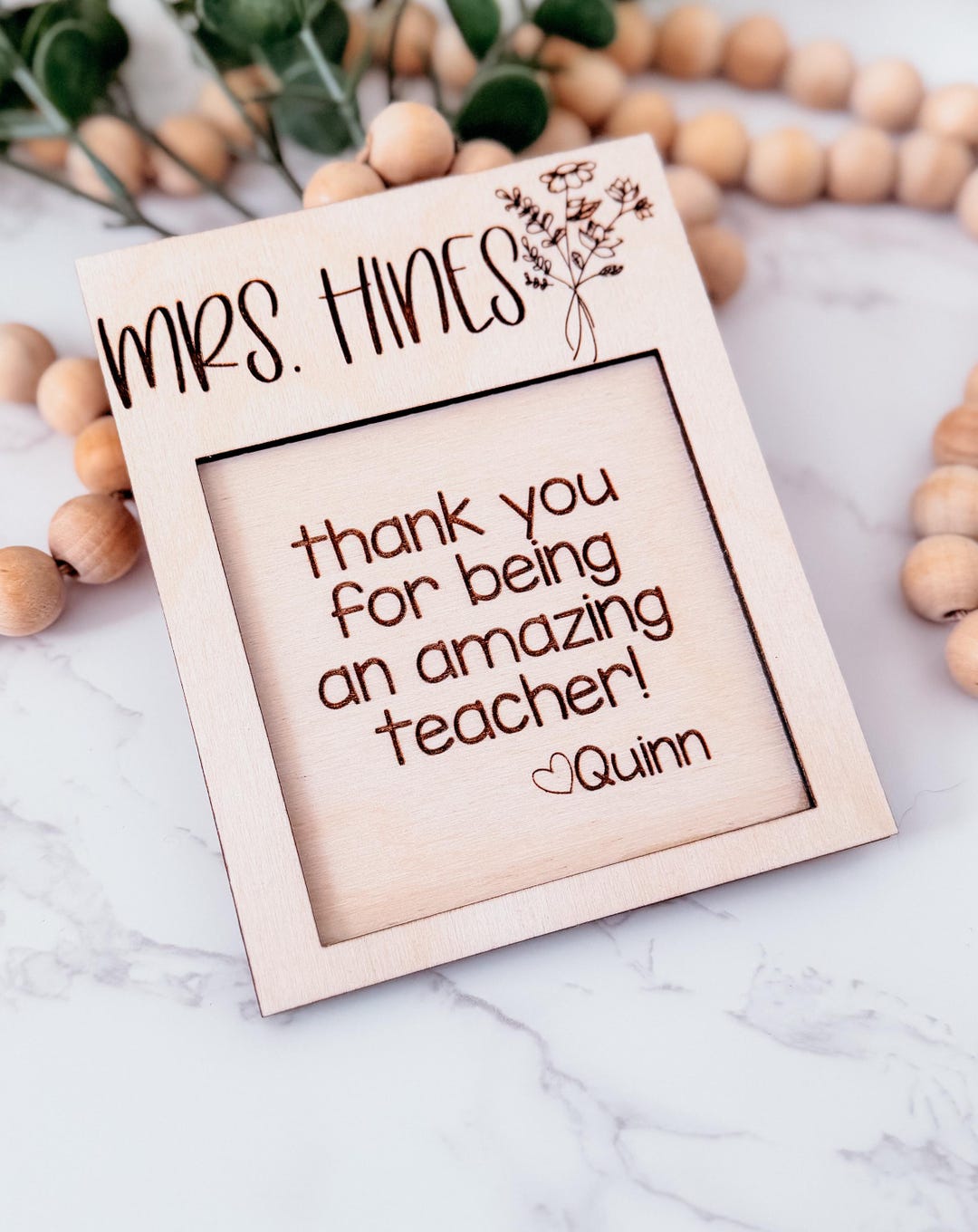 Teacher Appreciation Gift | Post It Note Holder | Engraved Teacher Gift ...