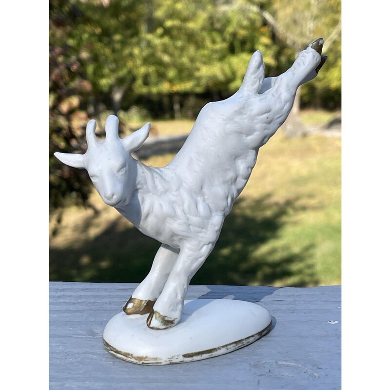 Porcelain Goat Figurine - Etsy