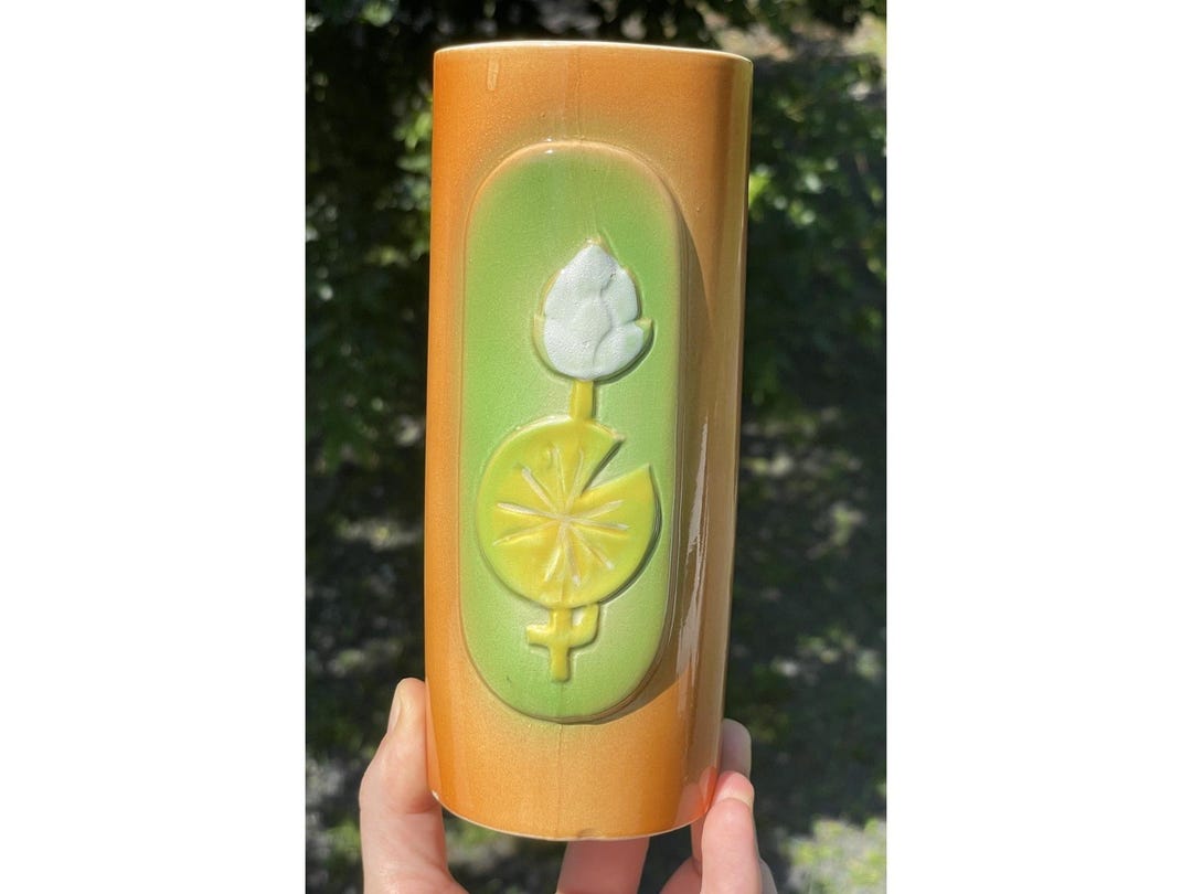 RARE Mid-century Modern Fred Roberts Lotus Air Brush Tiki Mug Vintage ...