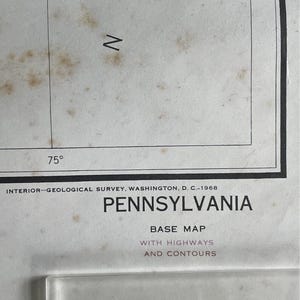 Mid-century Modern Vintage Geological Survey Pennsylvania State Map 1968 - Etsy