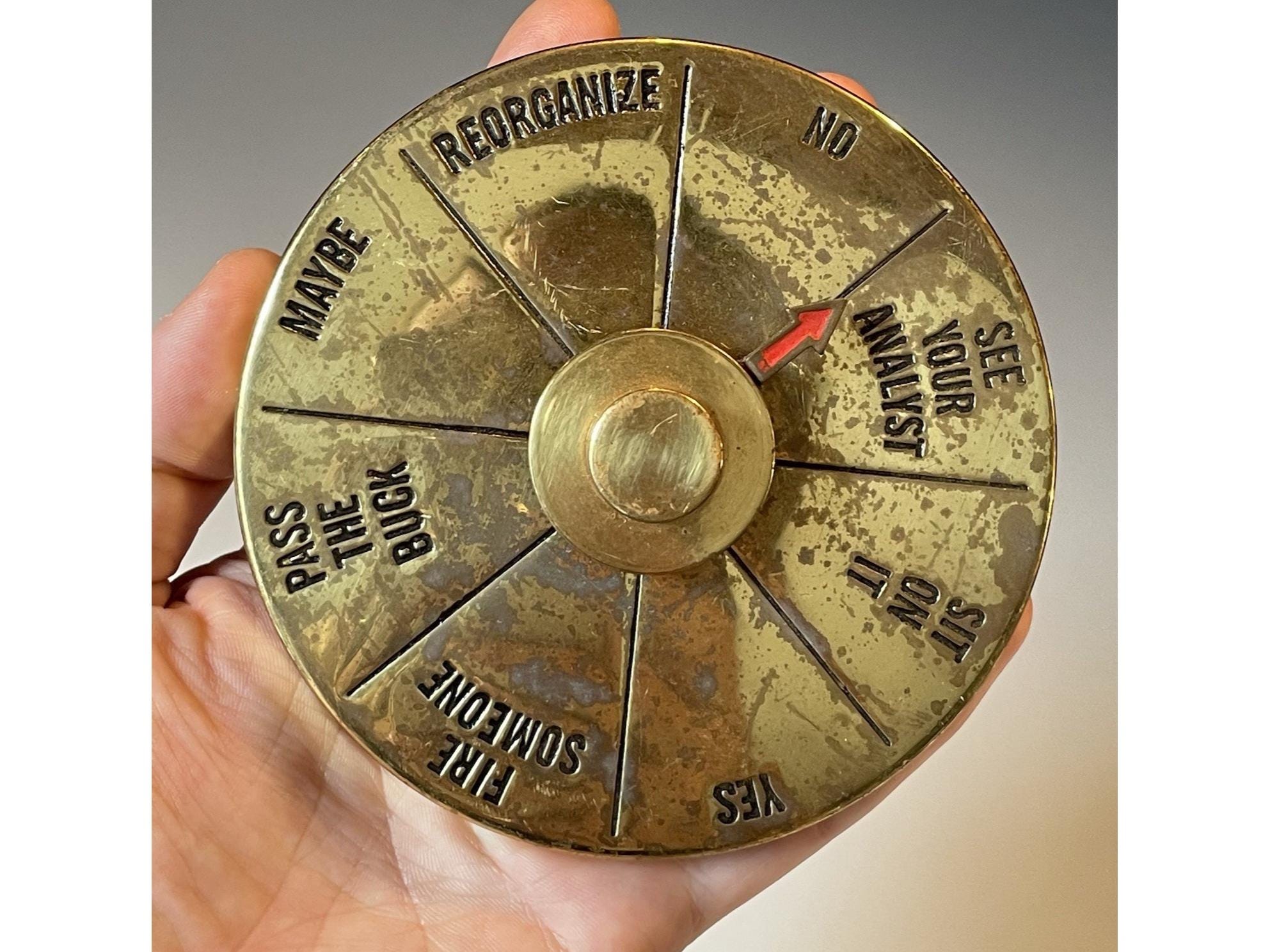 Retro Solid Brass Executive Decision-maker Spinner Paperweight Gatco ...