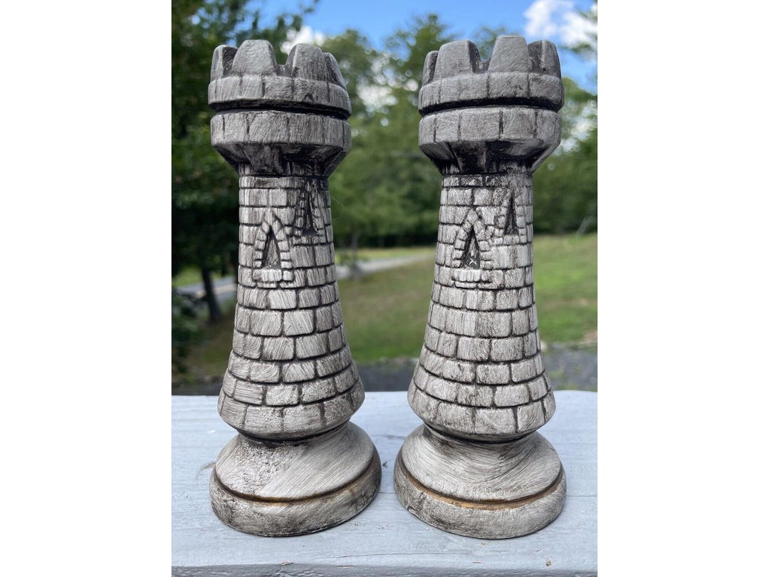 Mid-century Modern Duncan Ceramic Castle Tower Chess Piece Replacement ...