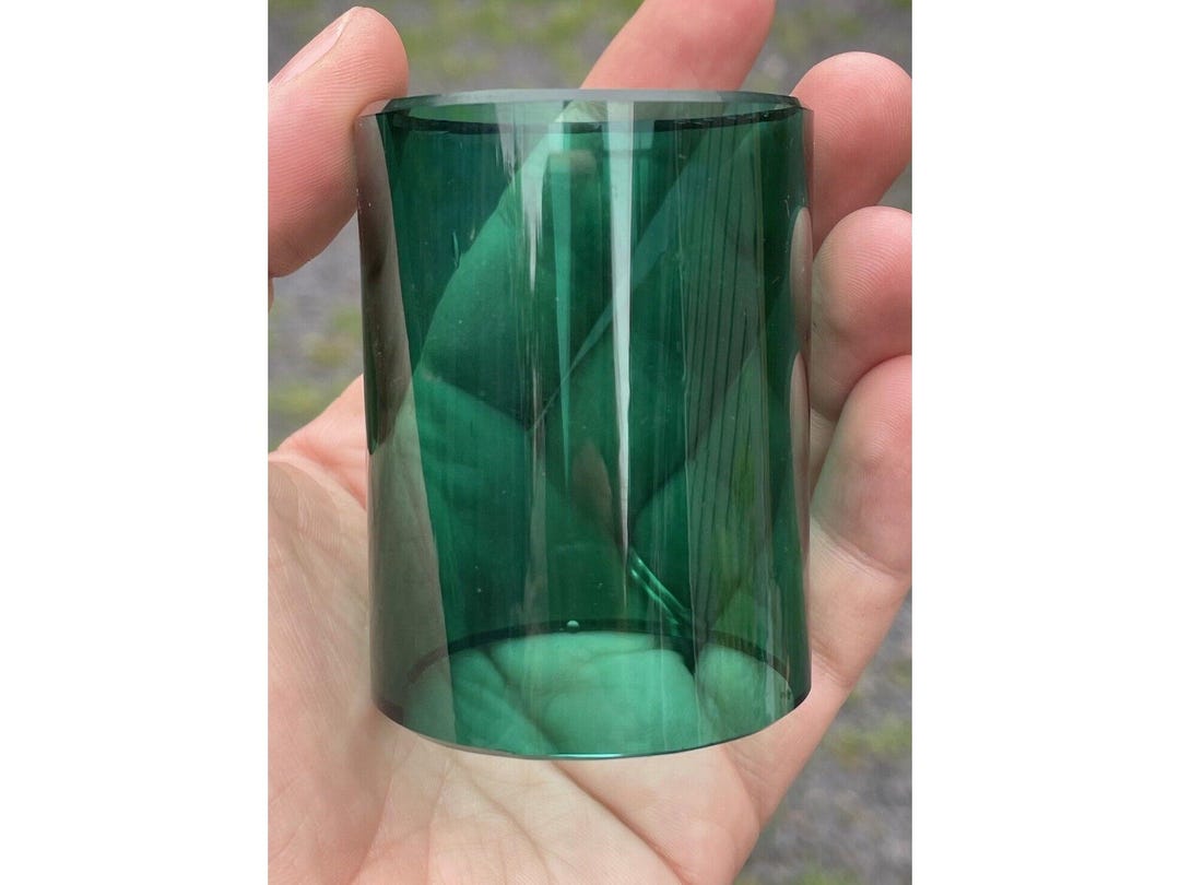 Antique - Vintage Teal Green Glass Cylinder Miniature Lamp Shade - Etsy
