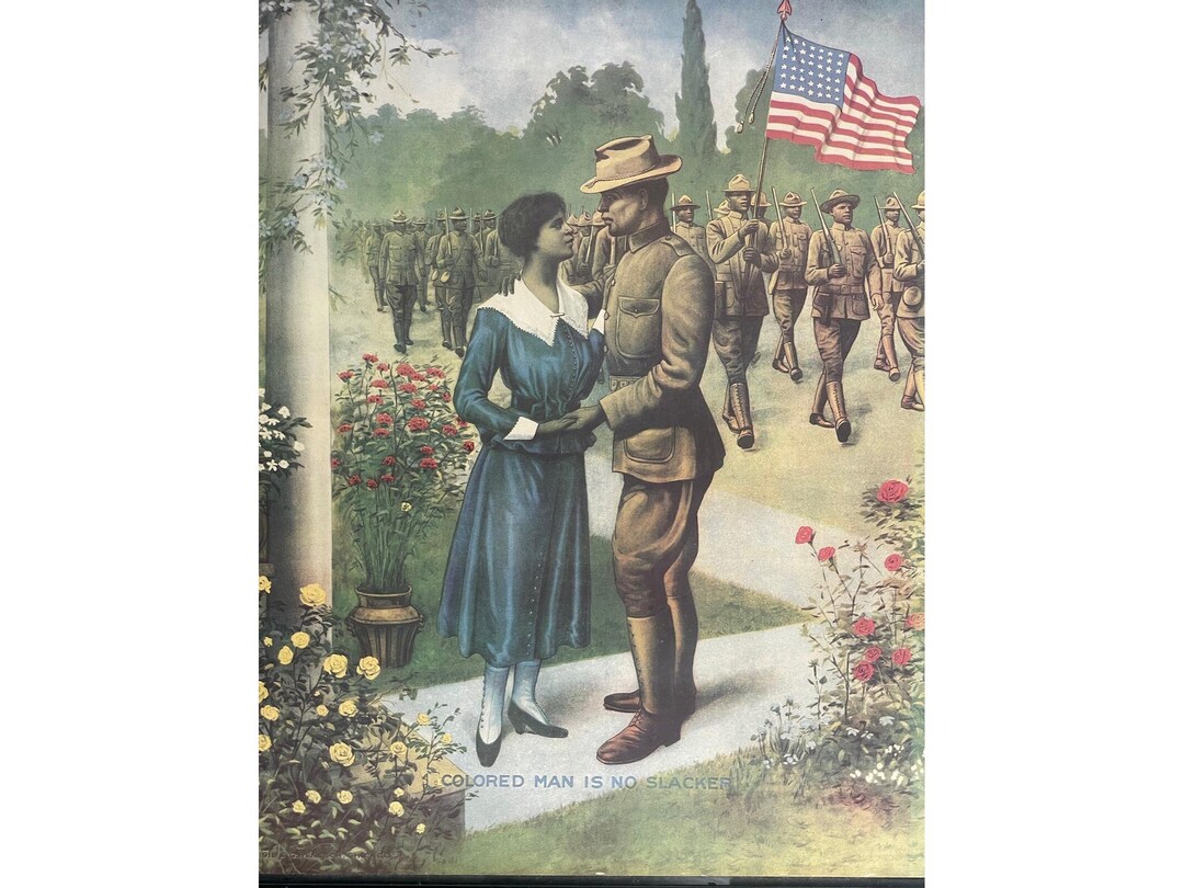WWI WW1 US Army Print Man No Slacker Military Recruitment Renesch 16x20 ...