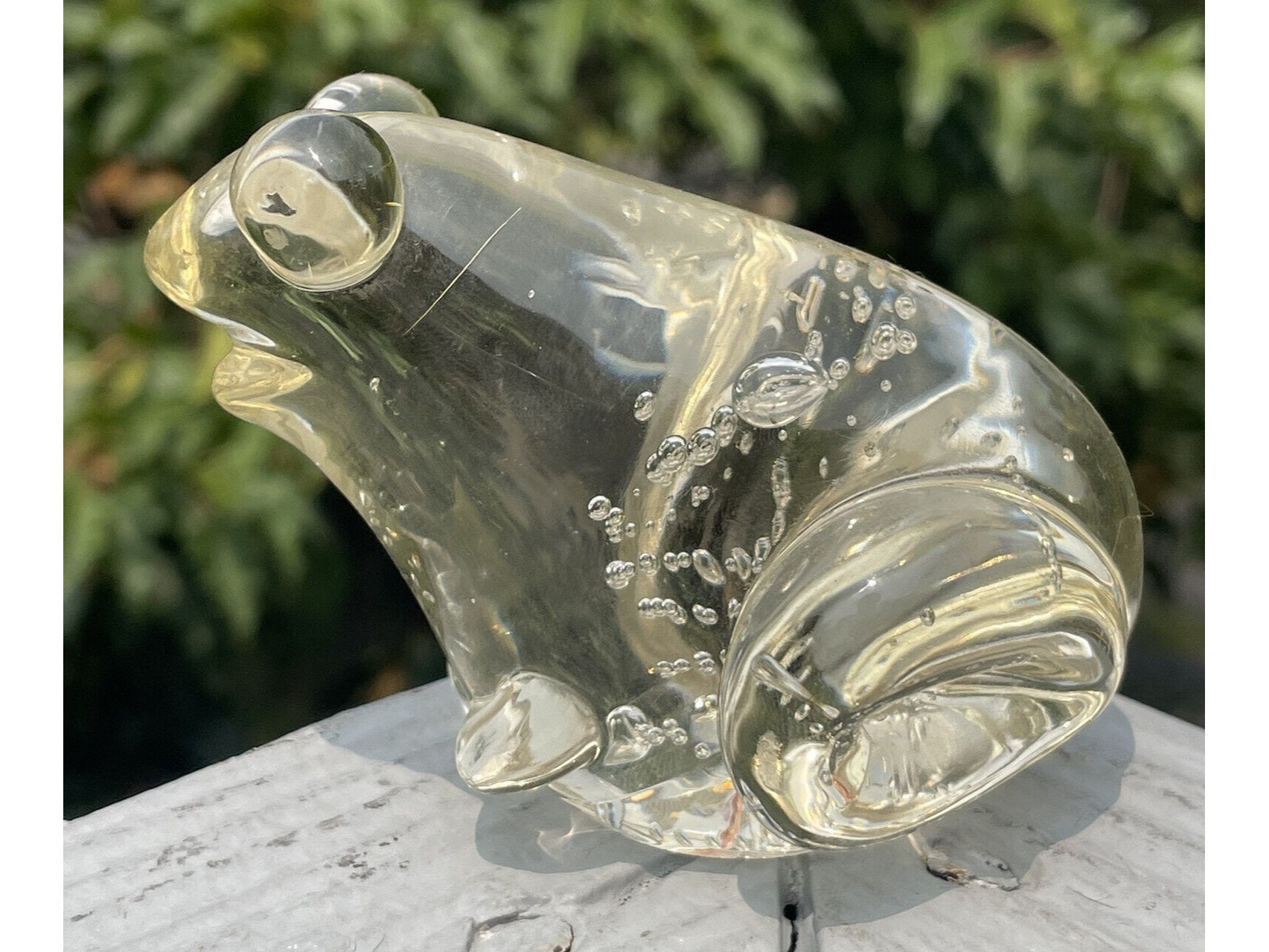 Vintage Hand Blown Murano Glass Frog Paperweight Figure Controlled ...