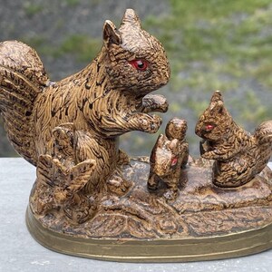 Antique - Vintage Early 20th C. Brass Painted Squirrel Forest Scene ...