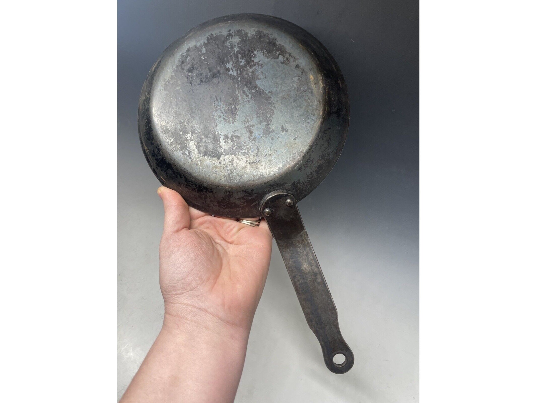 7 1/2 Diam. Antique Forged Iron Frying Pan 8 Metal 19th C. Kitchen ...