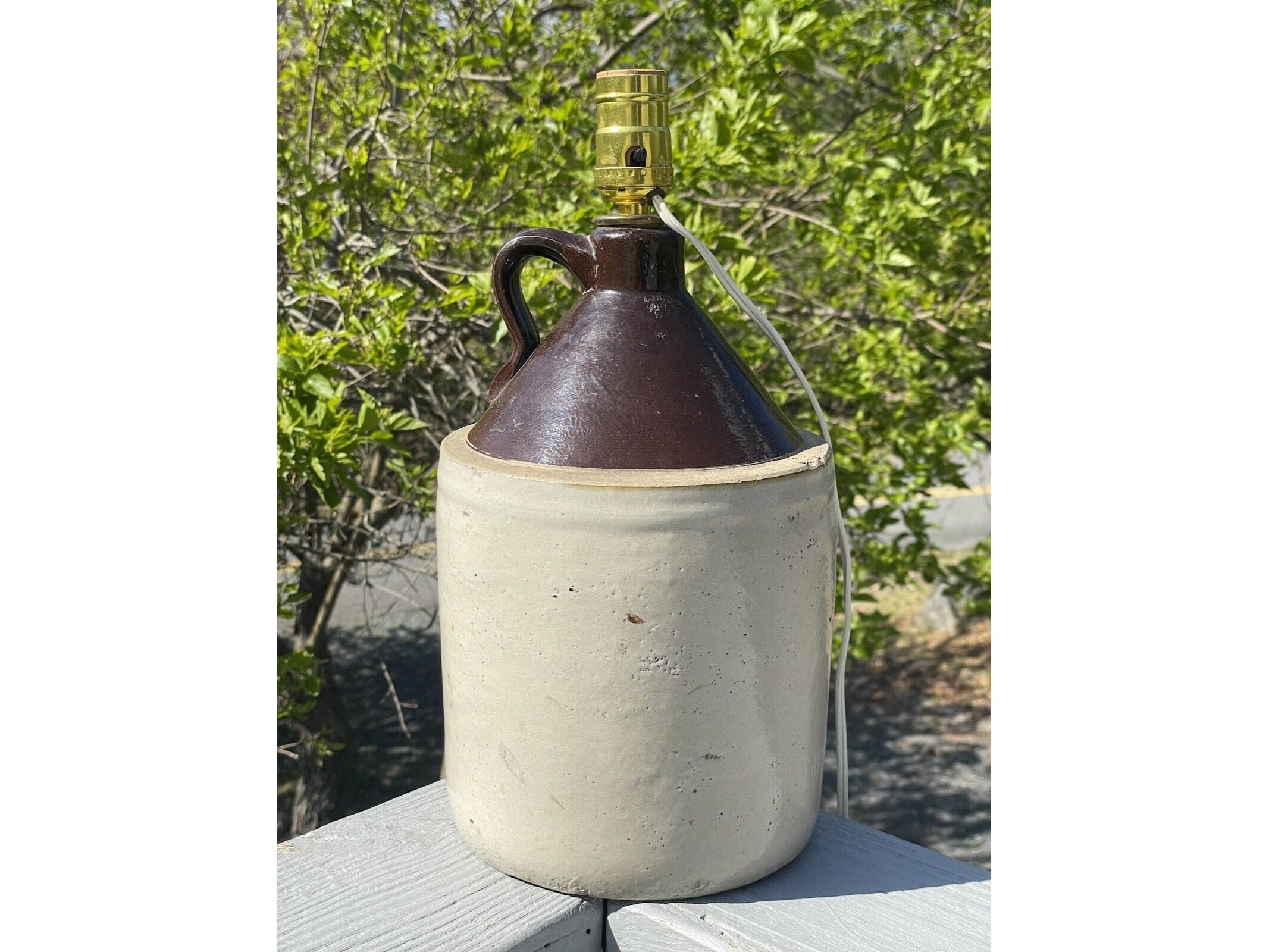 Antique / Vintage Stoneware Cone Top Brown Salt Glazed Pottery Jug ...