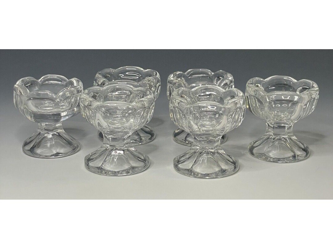 6 Vintage Duncan & Miller Colonial Panel Glass Pedestal Open Salt ...
