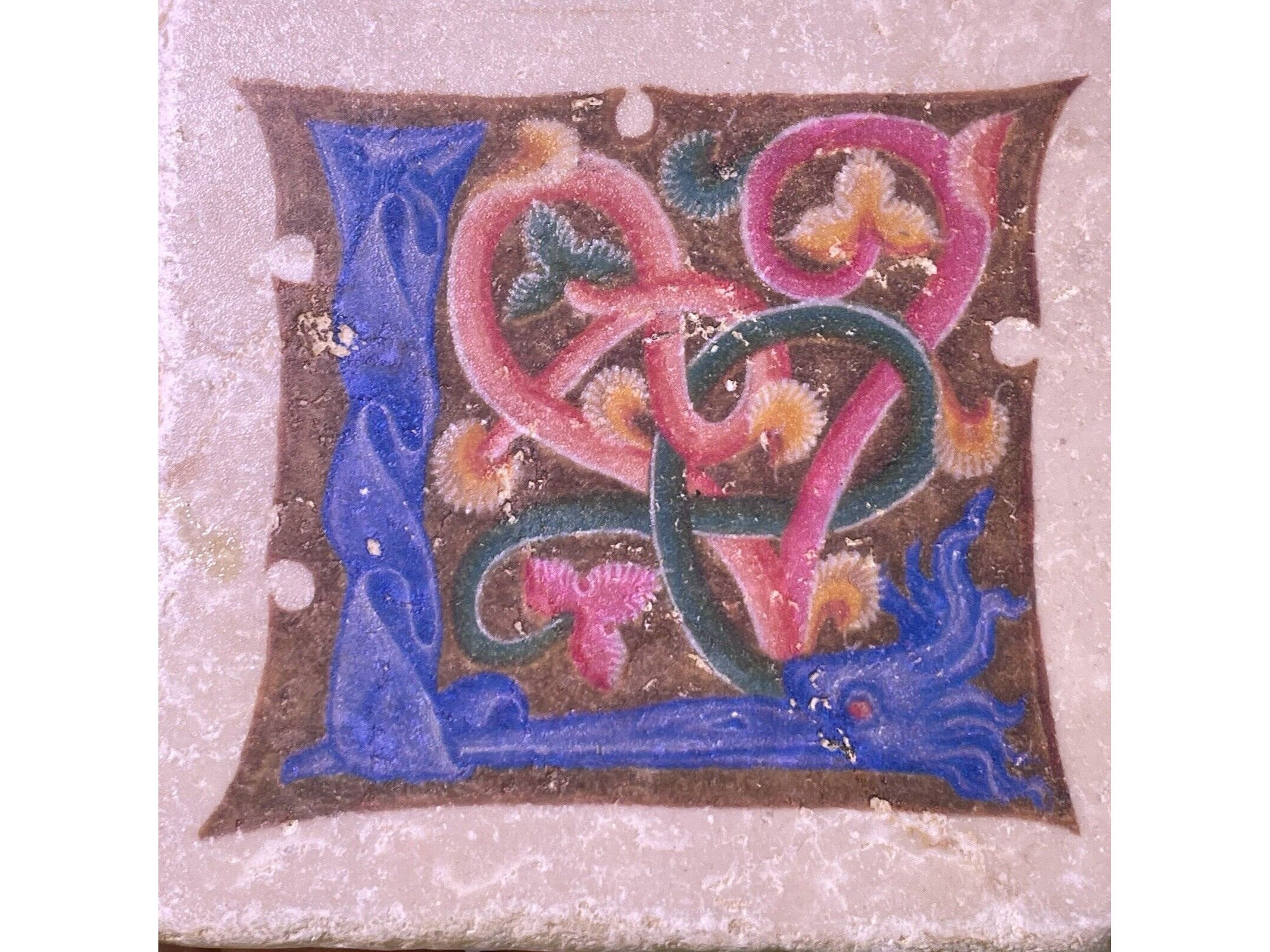Vatican Illuminated Calligraphy Alphabet Letter 'L' Medieval Gothic ...
