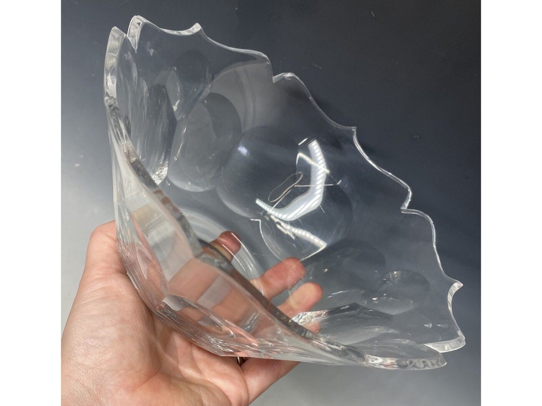 8 1/8" Vintage Cartier Contemporary Crystal Petal Form Cut Centerpiece ...