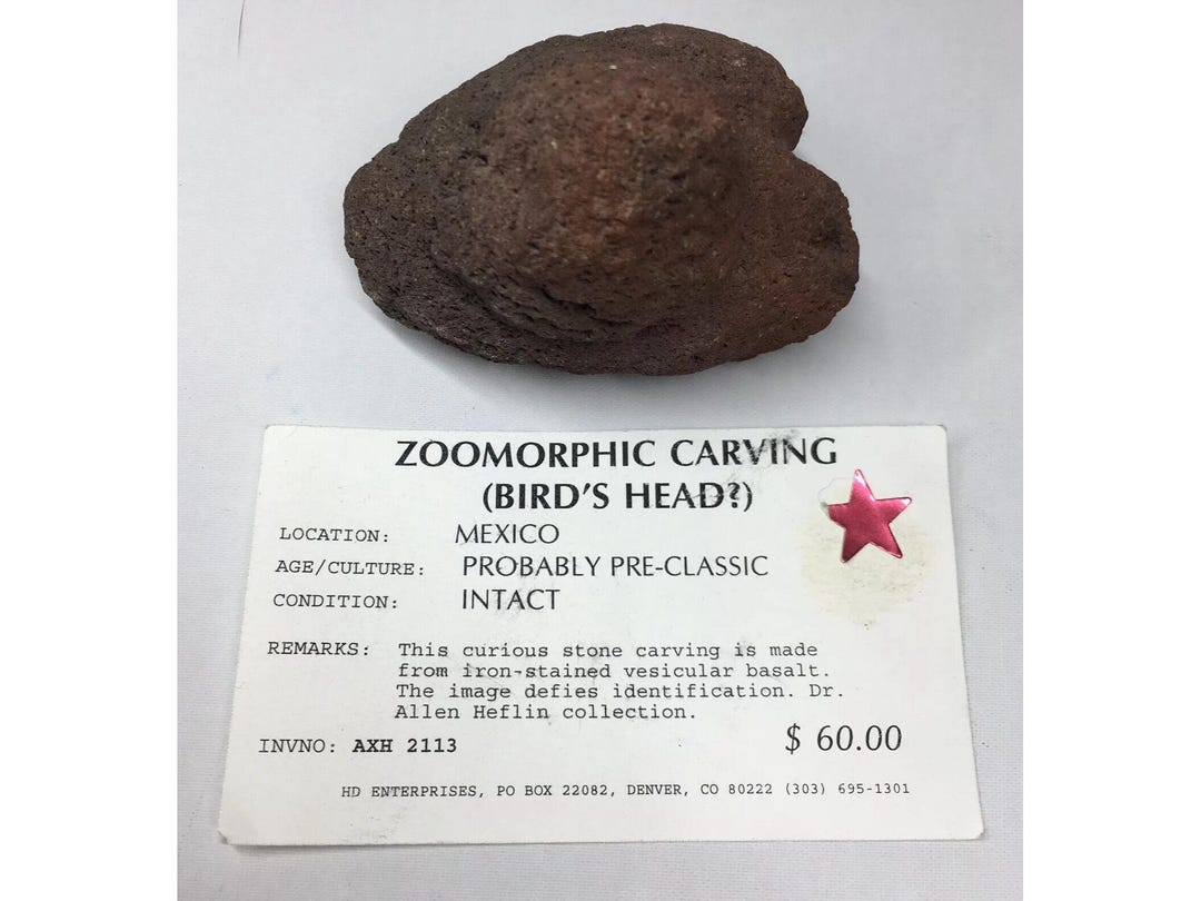 Pre-columbian Basalt Stone Carved Avian ZOOMORPHIC Ancient Artifact PRE ...