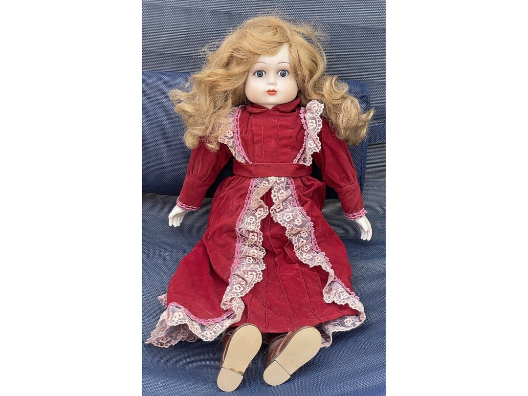 Vintage Tachin Ta Chin Porcelain Bisque Large Doll Dynasty Strawberry ...