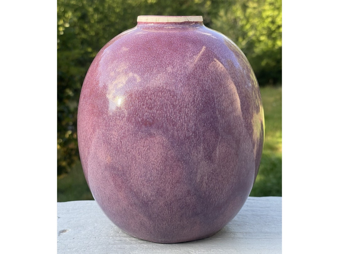 Antique - Vintage Cowan Art Pottery Lamp Deco Pink Flambe Matrix Glaze ...