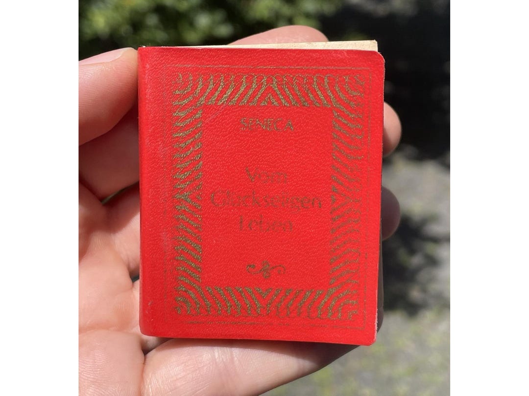 Vintage 20th C. Miniature Book Vom Gluckseligen Leben German Seneca ...