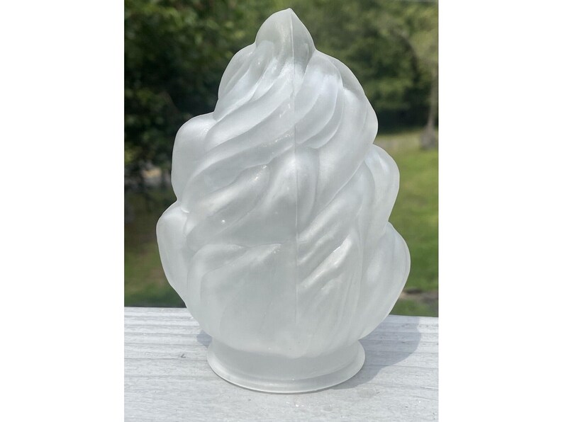4.5 Antique Flame Figural Glass Satin Frost Lamp Shade 2-1/4 Fitter ...