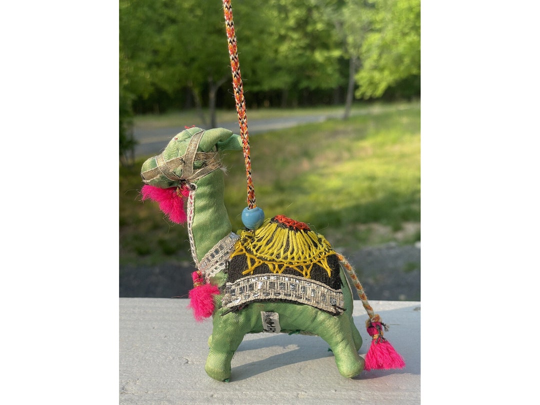Vintage Folk Art Shisha Camel Embroidery Mirror Indian - Etsy