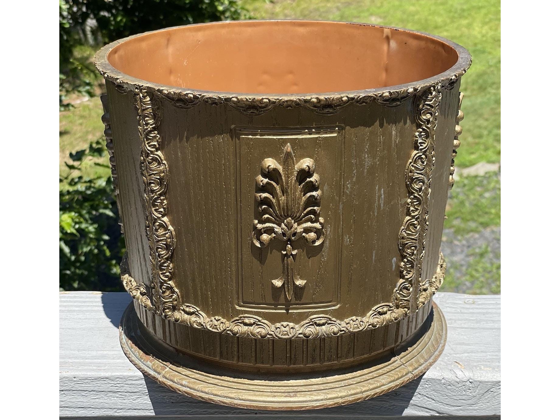 Vintage Max Klein Hollywood Regency Trash Waste Bin Basket Can Interior ...