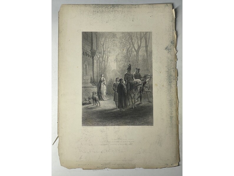 Antique Victorian Gustave Dore Charles H Jeens 'elaine' Alfred Tennyson ...