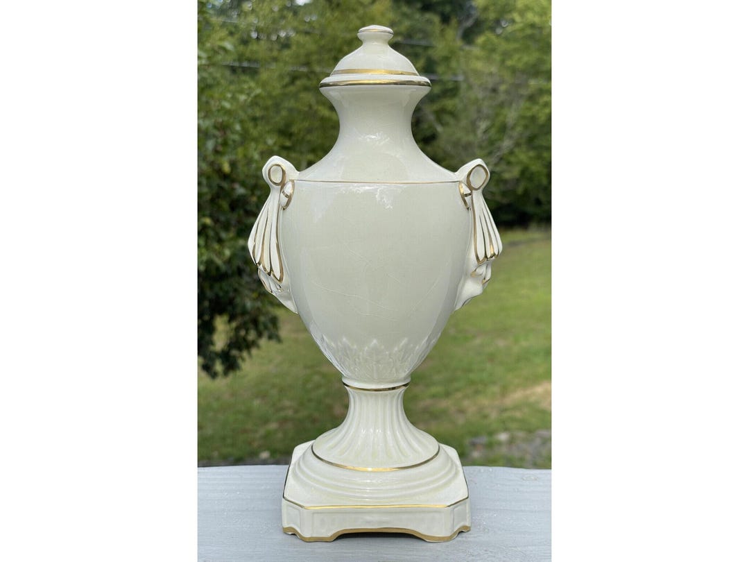 Vintage 20th C. England Empire Ware Glazed Ceramic Gilt Urn ...