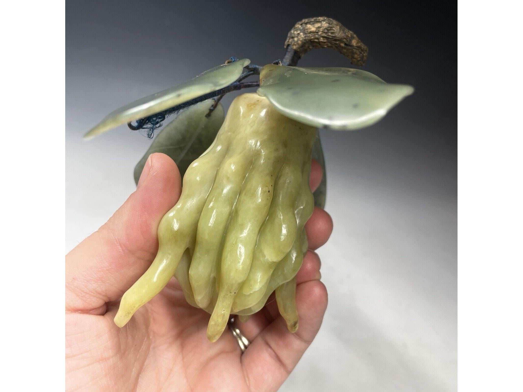 Vintage Stone Carved Buddha's Hand Fruit Chinese Decor 20th C. Citrus ...