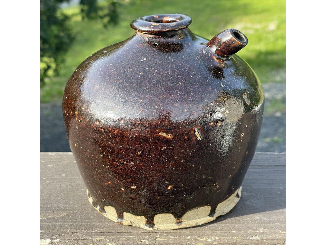 Antique Chinese Qing Dynasty Brown Glazed Soy Sauce Jug Pitcher Ewer ...