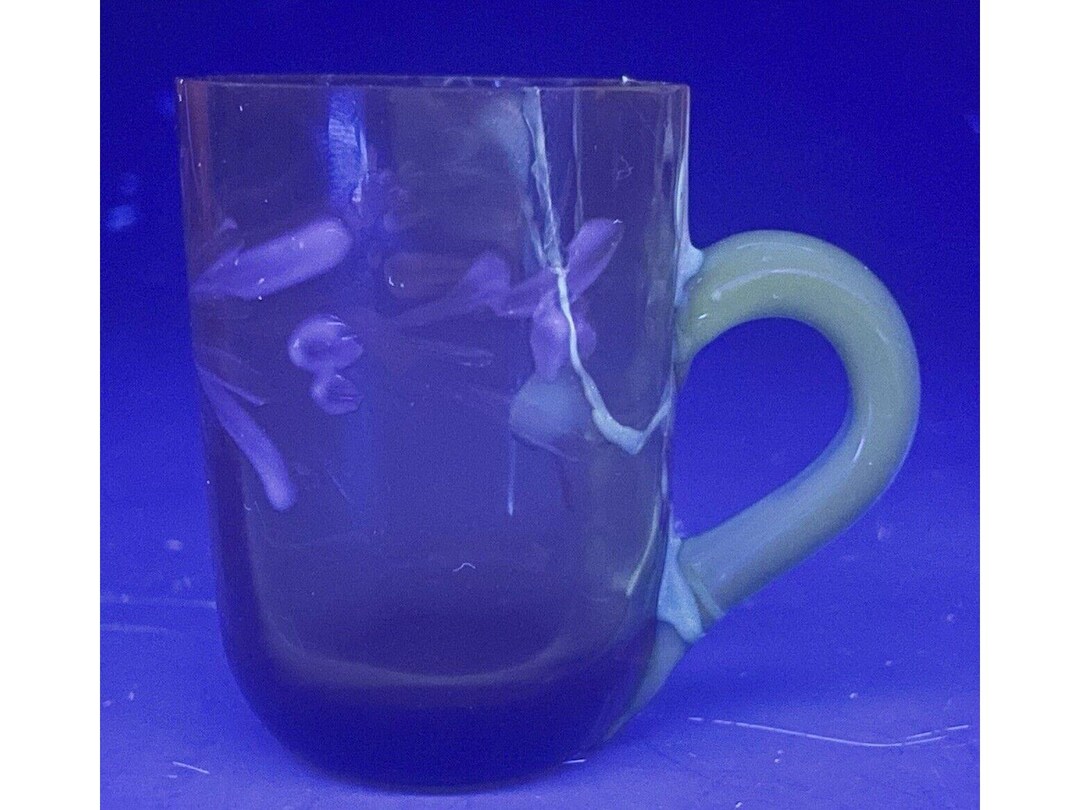 Antique Miniature Blue Glass Selenium Handle Bohemian Moser Demitasse ...