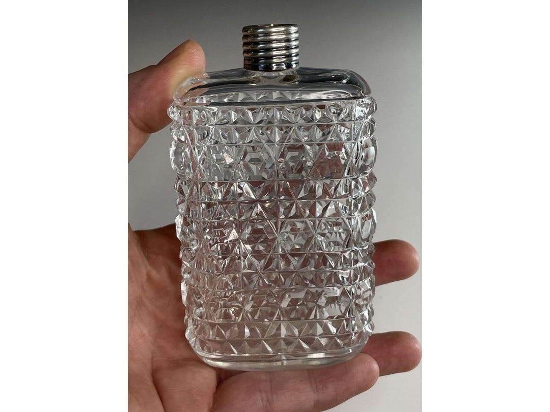 Antique Cut Glass Victorian - Edwardian Pocket Flask Bottle Classy - Etsy