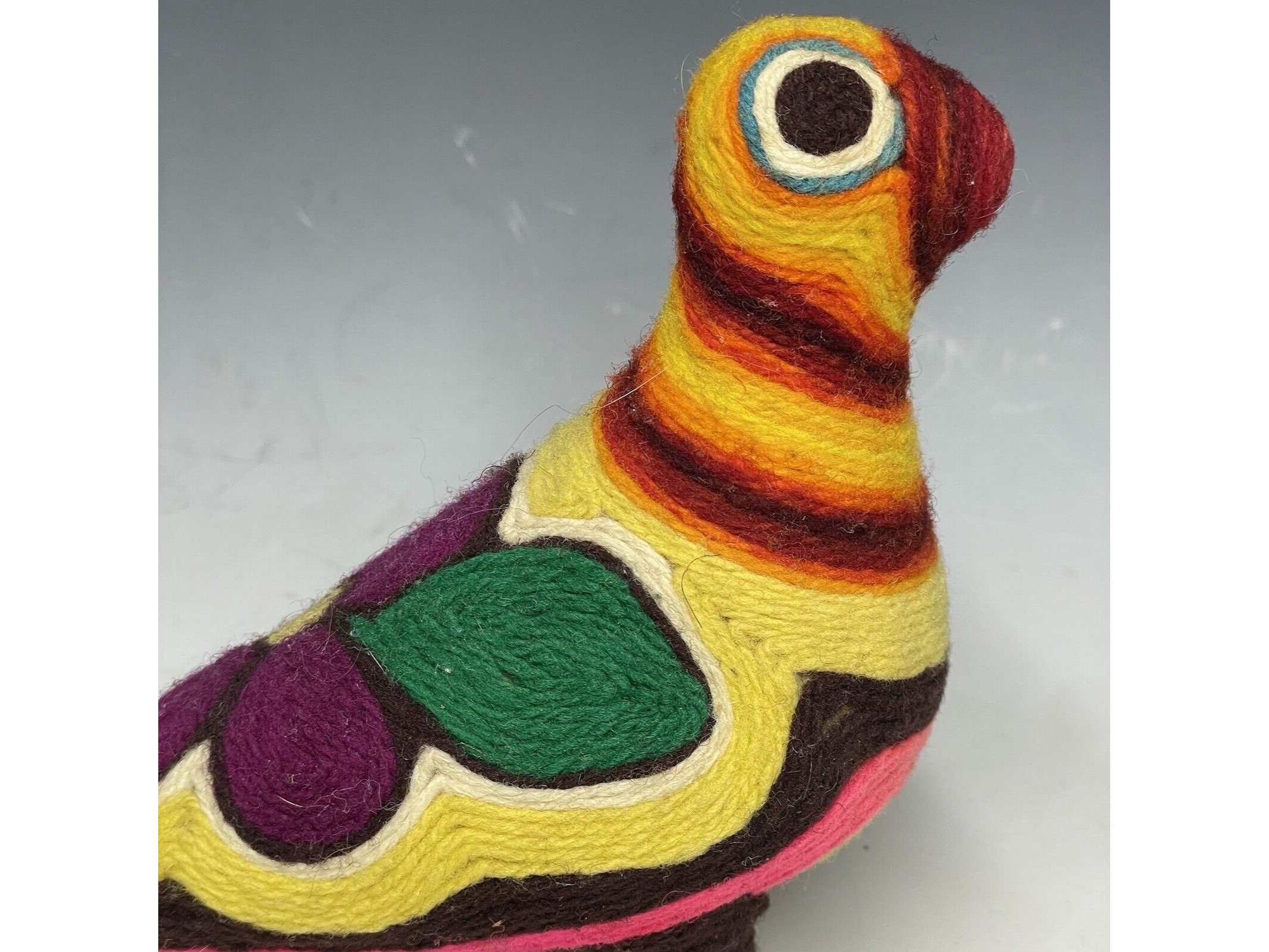 Vintage Huichol Mexican Folk Art Yarn String Bird Figurine Avian ...