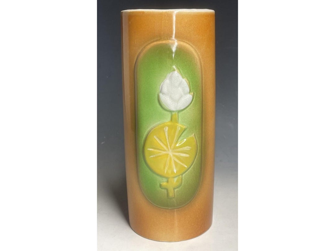 RARE Mid-century Modern Fred Roberts Lotus Air Brushed Tiki Mug Vintage ...