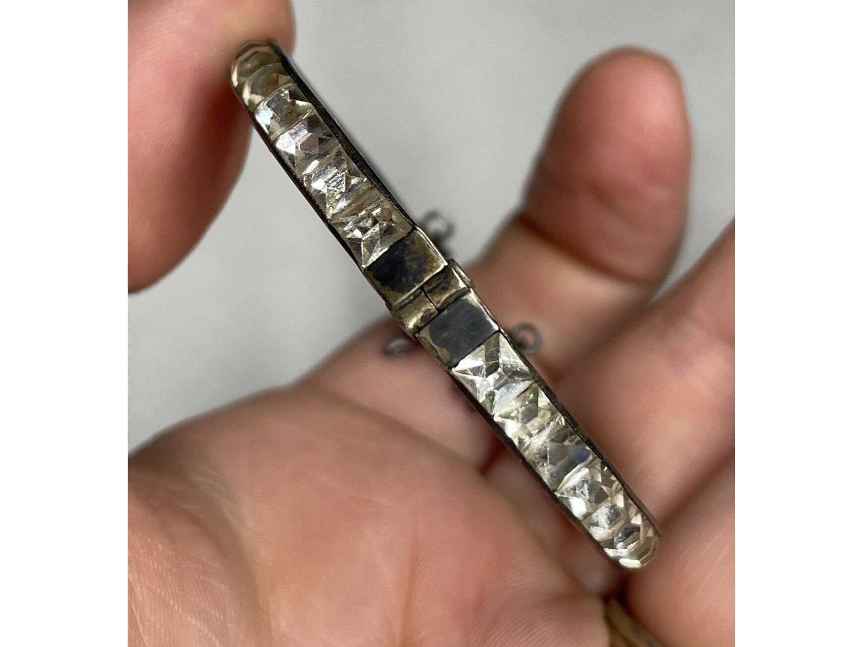 Antique Art Deco Sterling Silver 1920's Channel Set Bright - Etsy