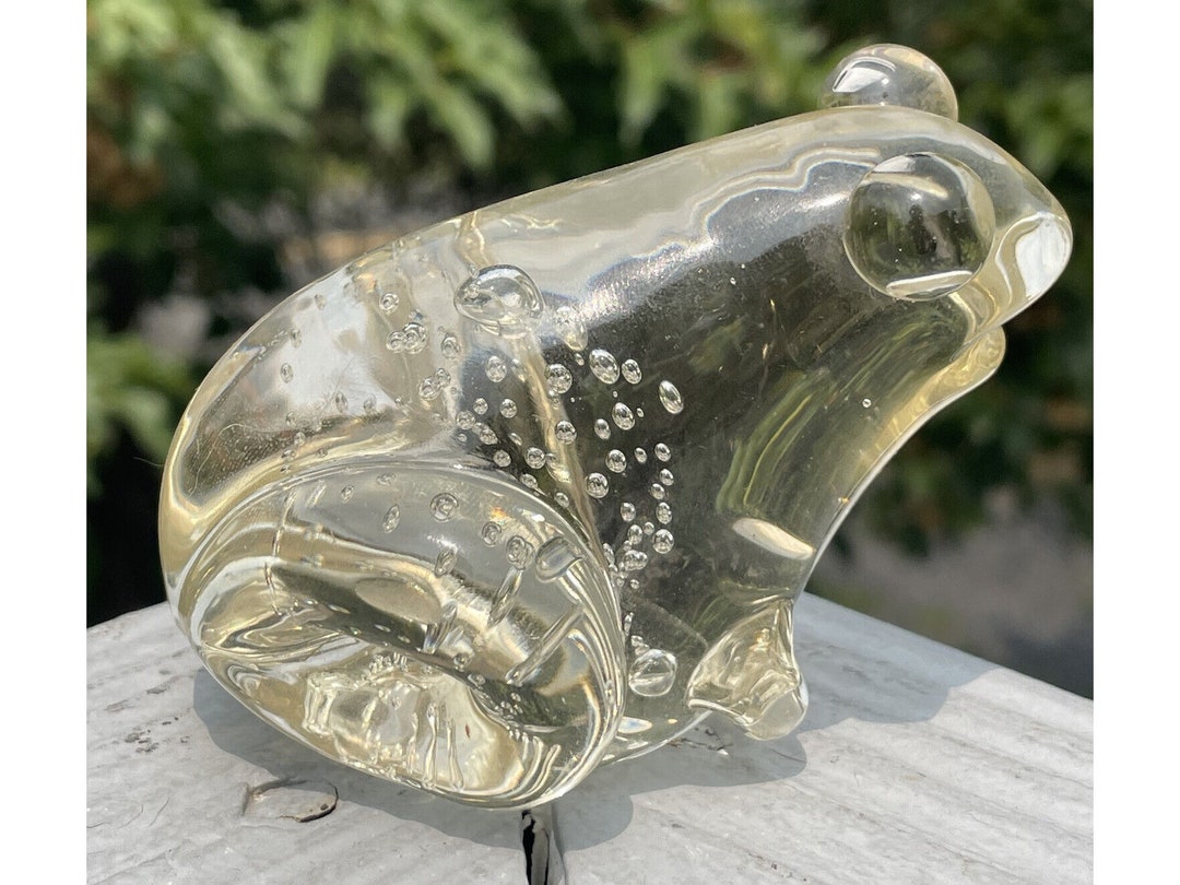 Vintage Hand Blown Murano Glass Frog Paperweight Figure Controlled ...