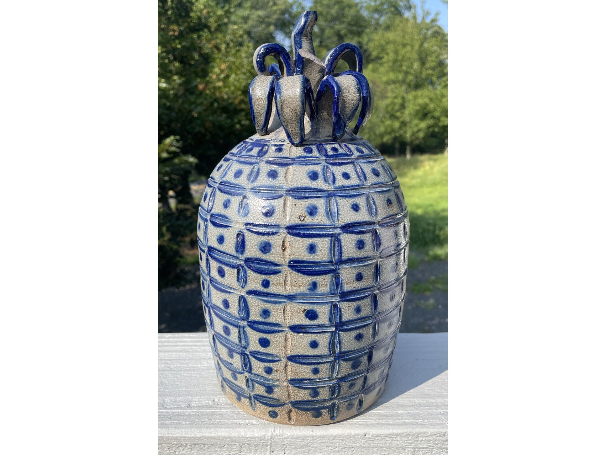 RARE Dave Eldreth Vintage Salt Glaze Grey Blue Stoneware Figural ...