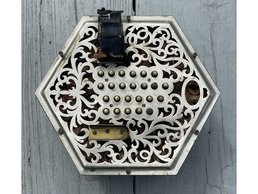 RARE Antique English Concertina Musical Instrument Edwardian ...